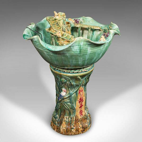 Large Vintage Indoor Water Feature, Chinese Ceramic, Fish Bowl, Art ...