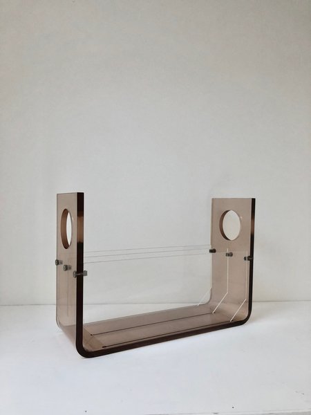 Roche Bobois France 1970s Modernist Smoked Pink Lucite Magazine Rack ...