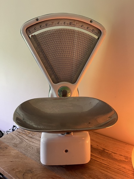 Vintage White Enamel Avery England Sweet Shop Weighing Scales 1950/60s ...