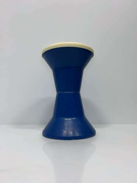 Vintage Space Age Stool, Tam Tam Diablo Stool, Seventies Blue Design ...