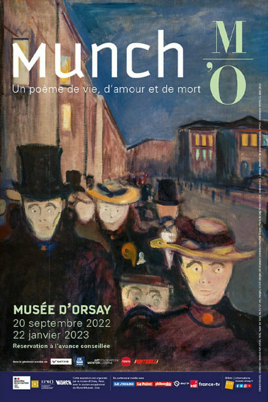 Original Edvard Munch Exhibition Poster Evening On Karl Johan Street ...