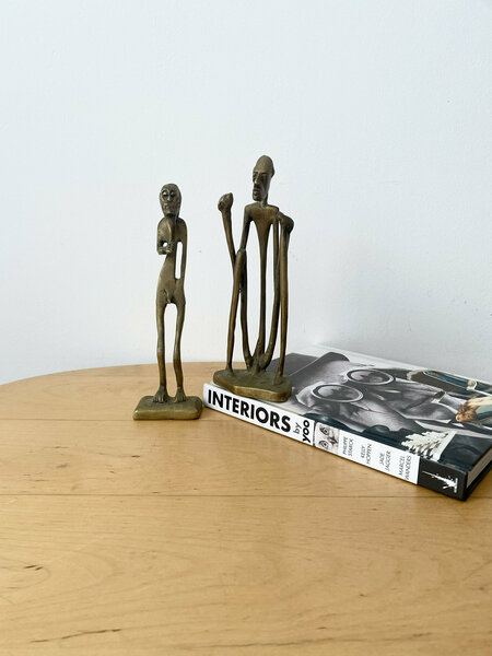 Vintage African Bronze Skinny Men Sculptures/Elongated Sculpture ...