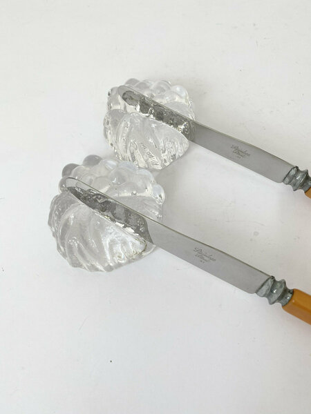 Glass Knife Rests, Set Of 2 Provence Crystal Swedish, Royal Korona ...