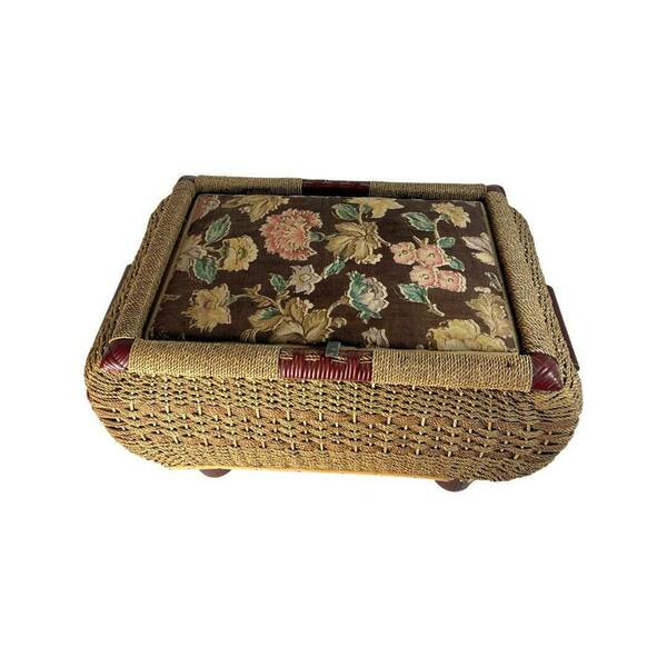 Wicker pouf store