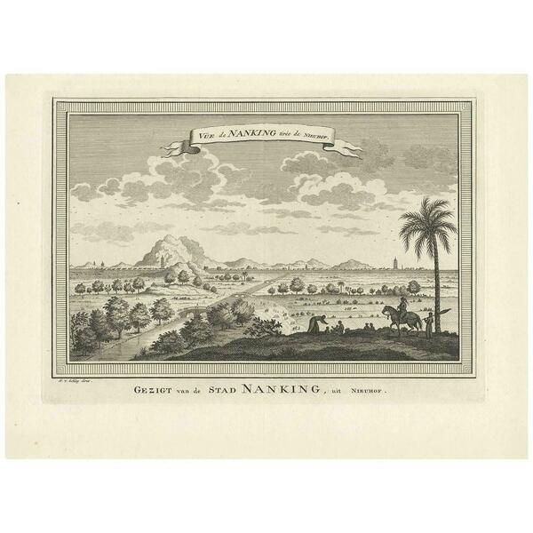 Antique Print Of The City Of Nanking 'China' By J. Van Schley, Circa ...