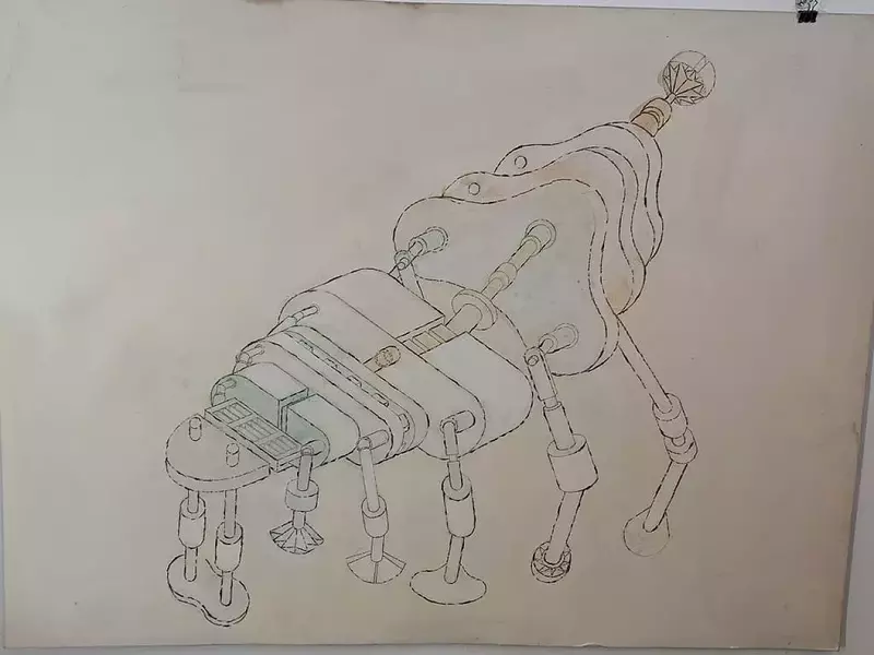 R. Volpini, Part Of Venusian Dream Machine, Drawing, 1970s | Vinterior