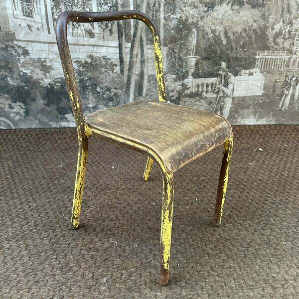 Yellow Chippy Paint | French Vintage Mullca/Mobilor Mid Century ...