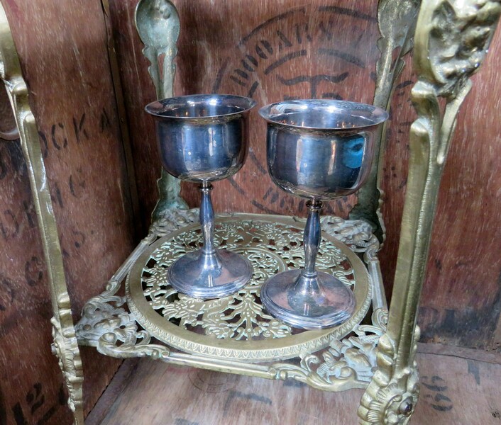 Silver Goblets, Cavalier Silver, England, Two Goblets, Vintage Goblets ...