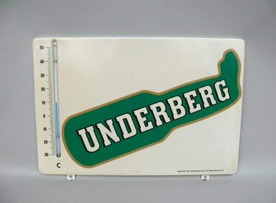 Tin Sign, Advertising Sign “Underberg” With Thermometer, 1950s, Folded ...