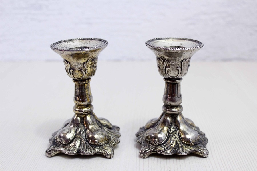 Duo Of Rococo Candlesticks, 1920s | Vinterior