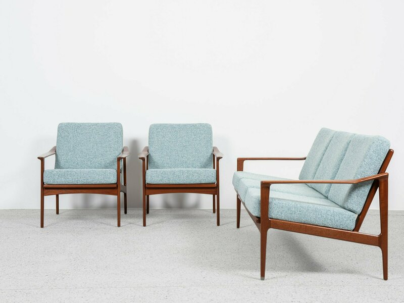 Midcentury Danish Sofa Set In Teak By Ib Kofod Larsen With New Fabric ...