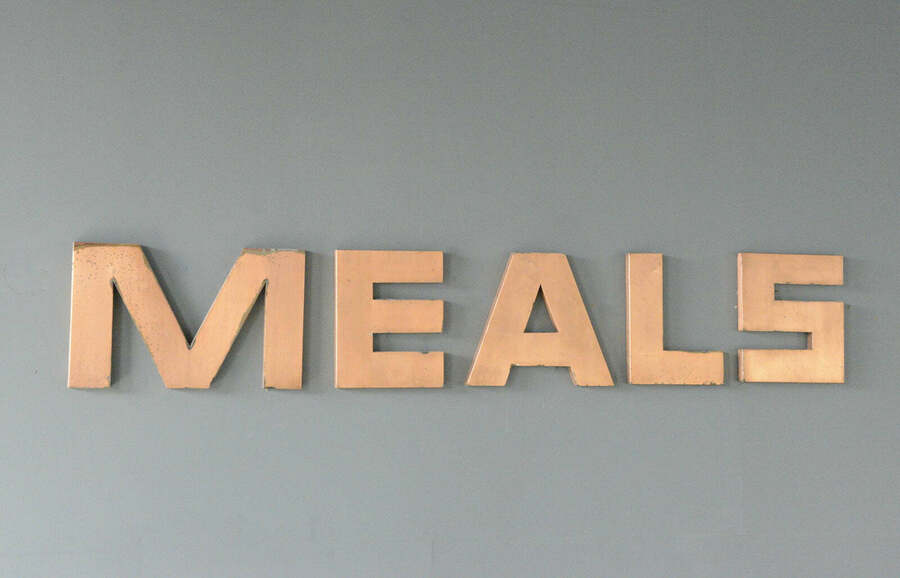 Large Copper Meals Sign Circa 1960s | Vinterior