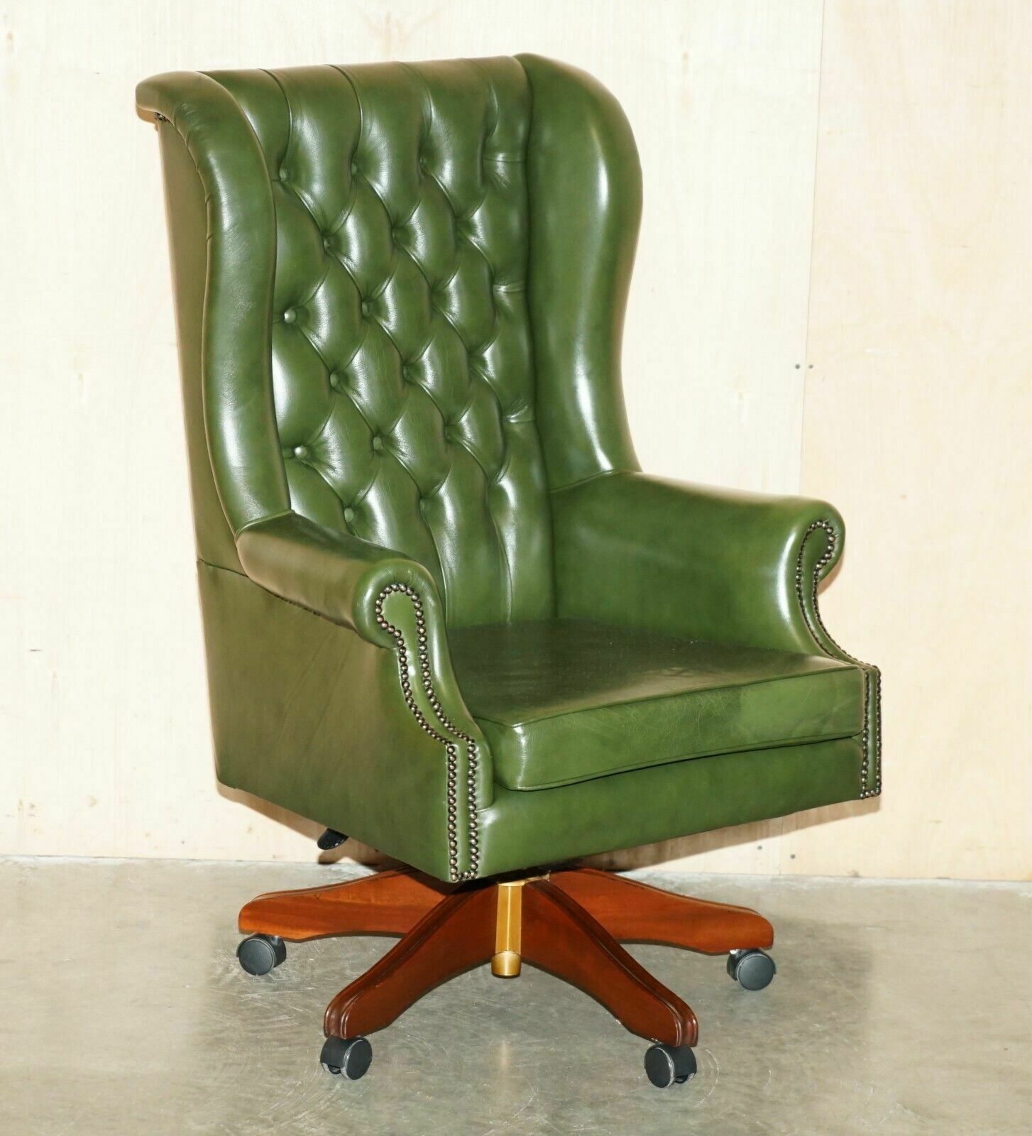 Leather wingback office chair store