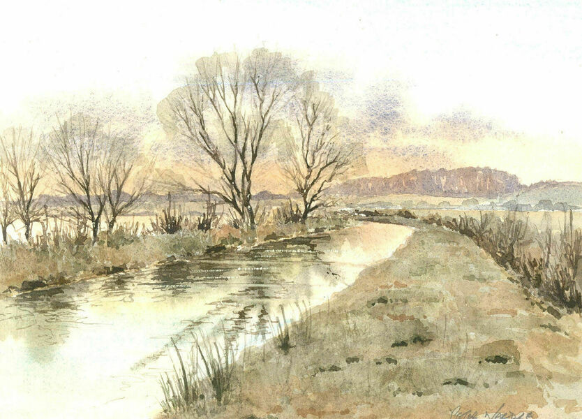 Peter Wardle (1929 2016) 1993 Watercolour, Fading Light Westport Canal ...
