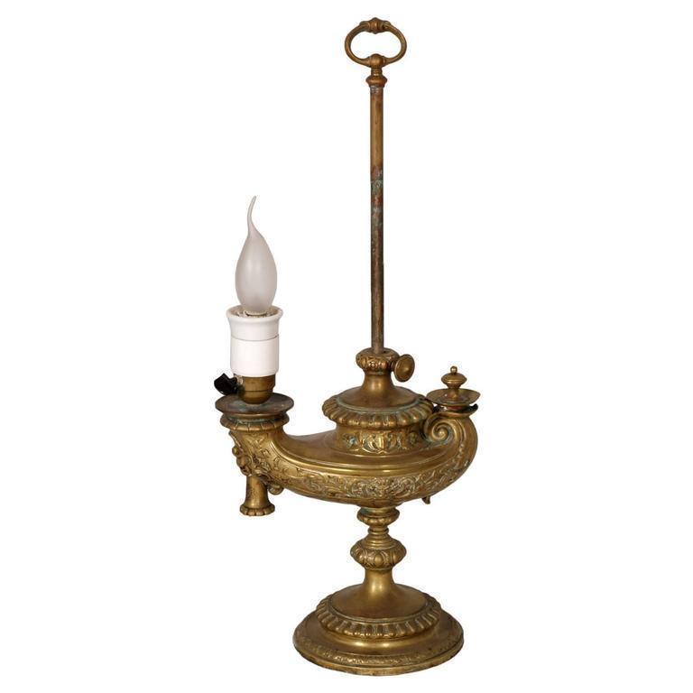 19th Century Table Lamp By Harvard Student Patent Wild & Wessel Aladino ...