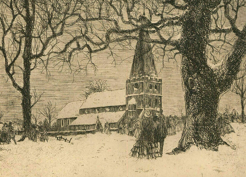 Herbert Cutner (1881 1969) Mid 20th Century Etching, A Christmas ...