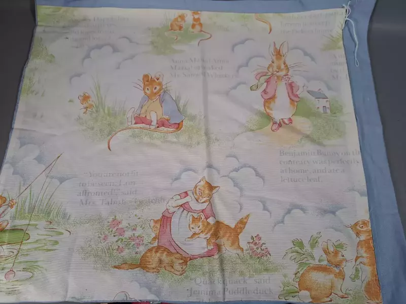 Vintage Pair Of Peter Rabbit Cushion Covers 80s Blue Vtg Retro 22 X 22 ...