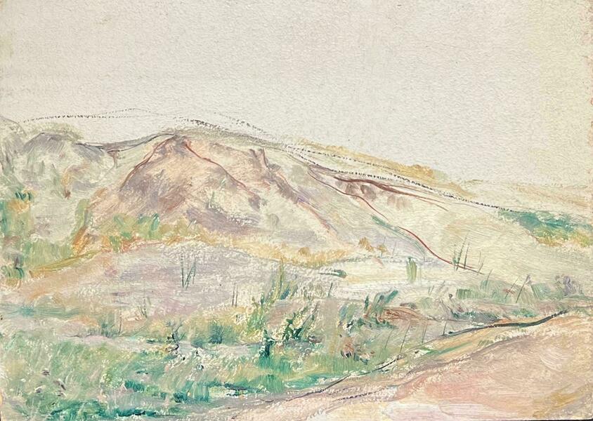 Simone Forgeimpressionistic Landscape Of White Rolling Hills And Green ...