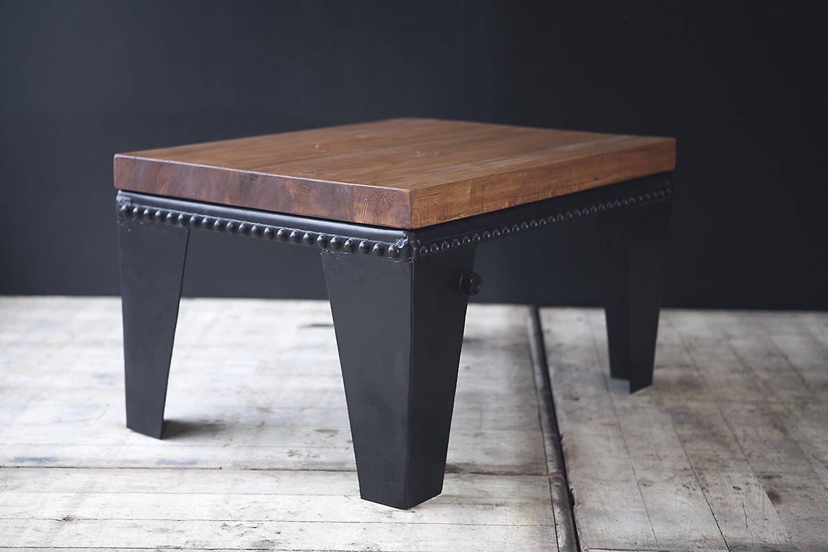 Rectangular Water Tank Coffee Table With Custom Wooden Top And Rivet ...