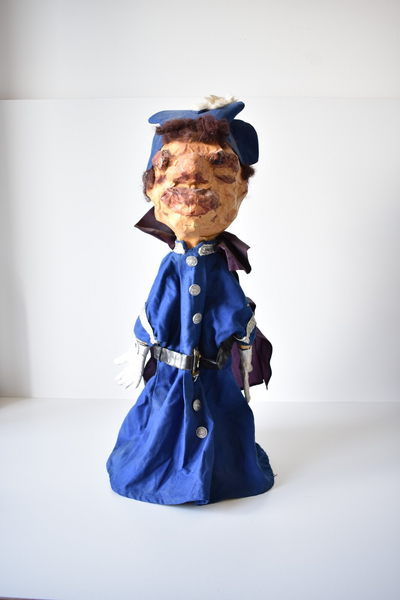 Vintage Large Policeman Puppet With Stand Papier Mache Face H: 51cm Mid ...
