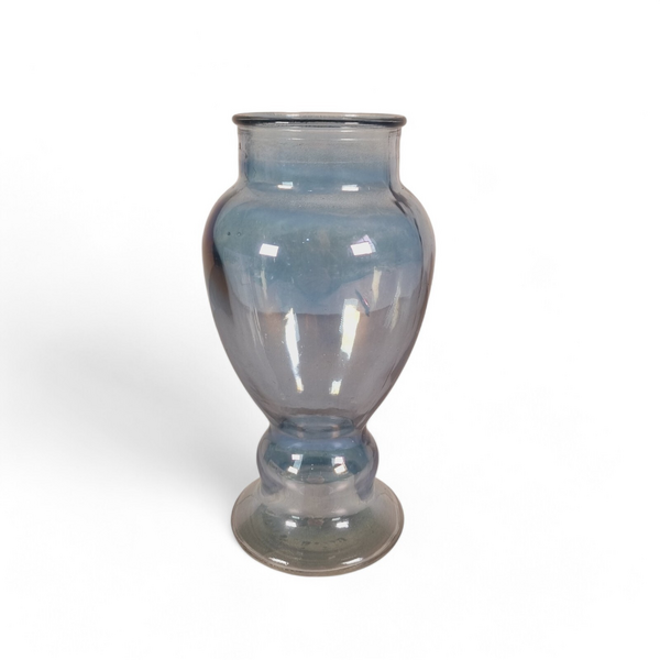 Jackson Bros Blue Iridescent Lustre Glass Vase 1950's | Vinterior
