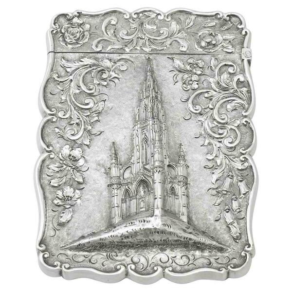 George Unite Antique Victorian Sterling Silver Card Case | Vinterior