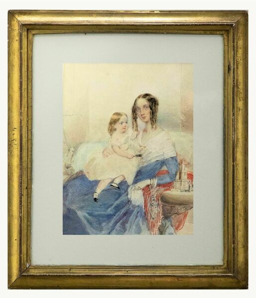 Circle Of George Chinnery Early 19th Century Watercolour, Mother And ...