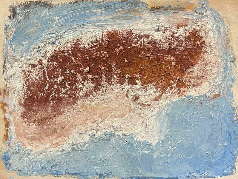 Elisabeth Hahn20th Century German Modernist Oil Painting Brown Splodge ...
