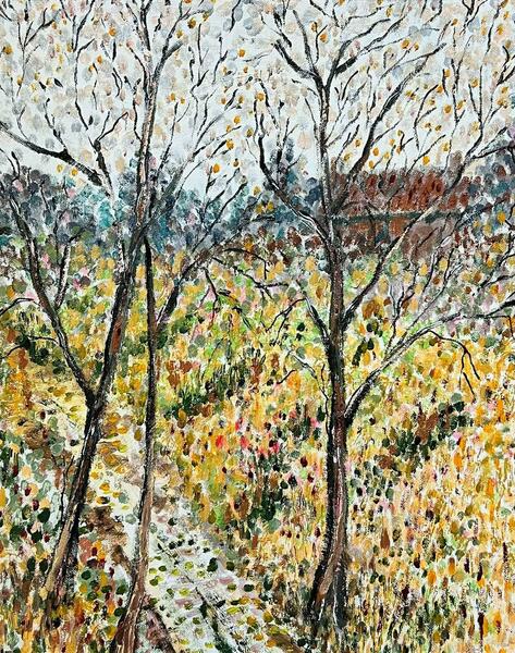 Contemporary British Pointillist Post Impressionist Woodland Landscape ...