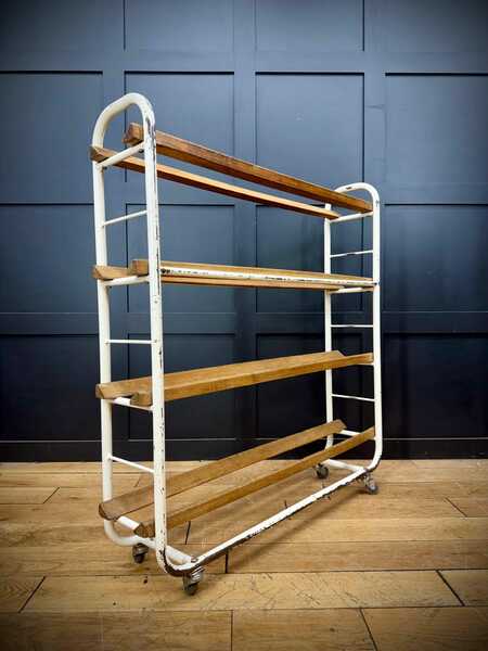 Vintage Industrial French Bakers Trolley Boulangerie Shoe Rack Shop ...