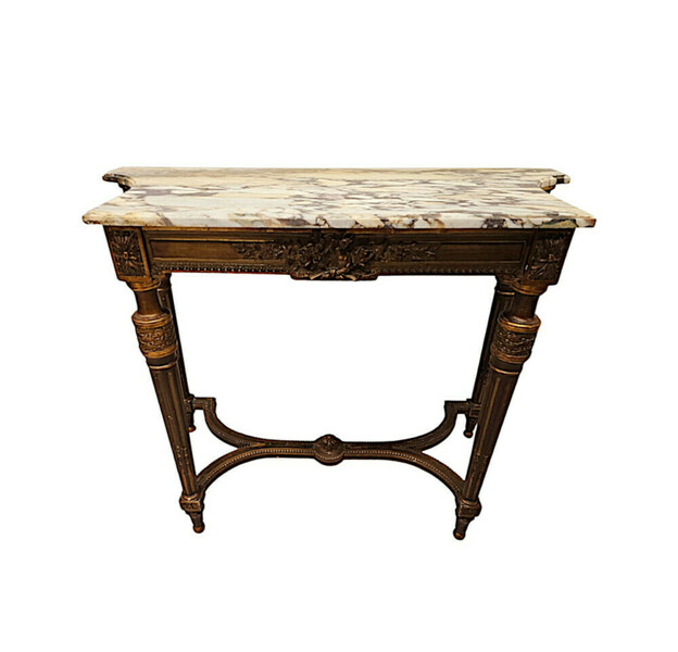 A Fabulous 19th Century Marble Top Giltwood Console Table | Vinterior
