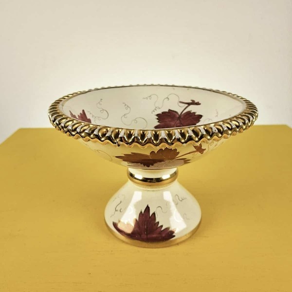 Vintage Ceramic Stand, Vine Leaves | Vinterior