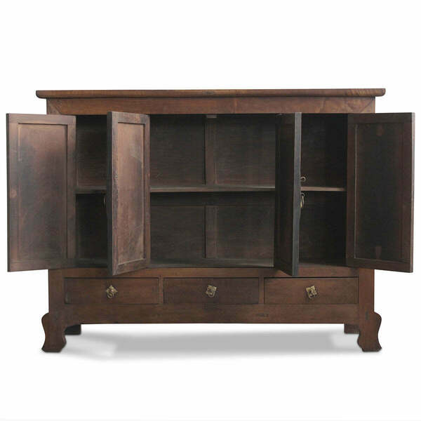 Large Walnut Storage Cabinet | Vinterior