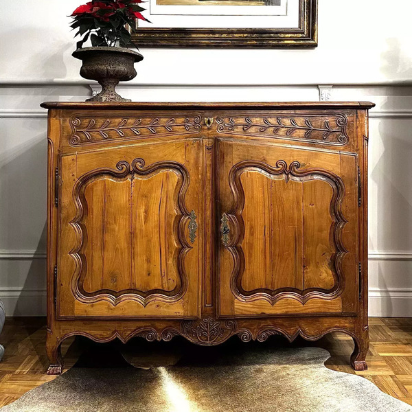Antique Provincial French Fruitwood Buffet Base Cabinet /French Country ...
