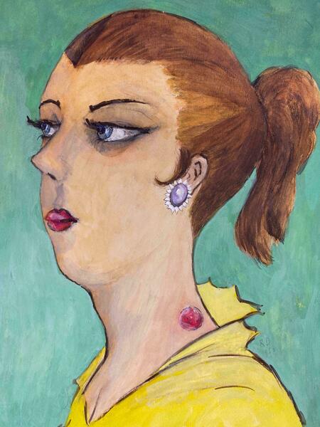Unknown1960's French Portrait Lady Side Profile Caricaturec.1960s ...