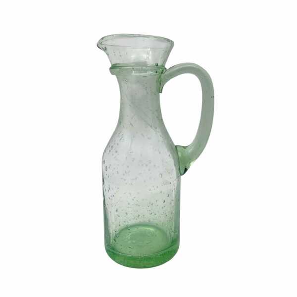 Antique Victorian Green Bubble Glass Jug Pitcher Wine Pourer Home Decor ...
