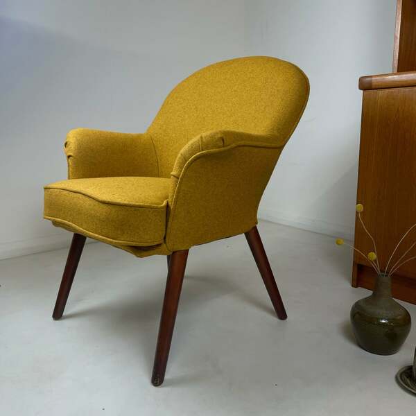 Toothill Cocktail Chair In Mustard Wool | Vinterior