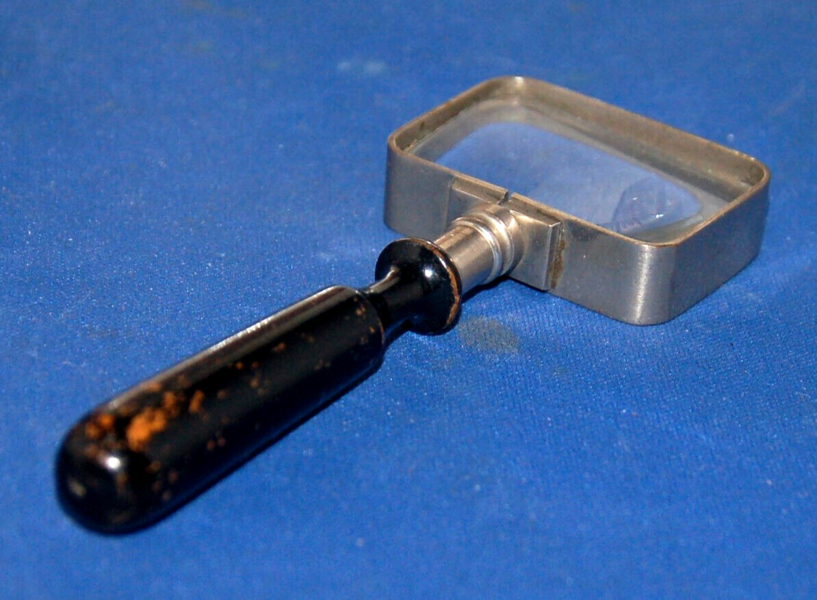 An Early 20th Century Rectanglar Magnifying Glass, Small Size, White ...