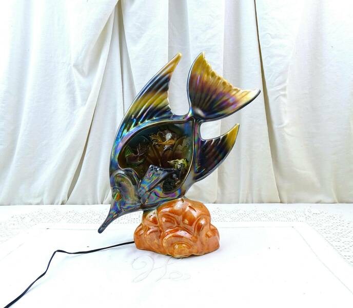 French Vintage Mid Century Vallauris Table Lamp Fish, Retro 1960s ...