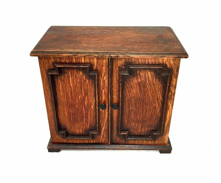 Antique Wooden Oak Desktop Letter Rack / Stationery Box / Storage ...