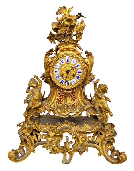 Rocaille Clock In Gilt Bronze, Napoleon III, 19th Century | Vinterior