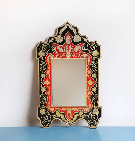 Vintage Peruvian Mirror With Reverse Painted Glass, Handmade Folk Art ...