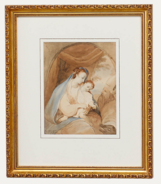 1840 Watercolour Madonna And Child | Vinterior