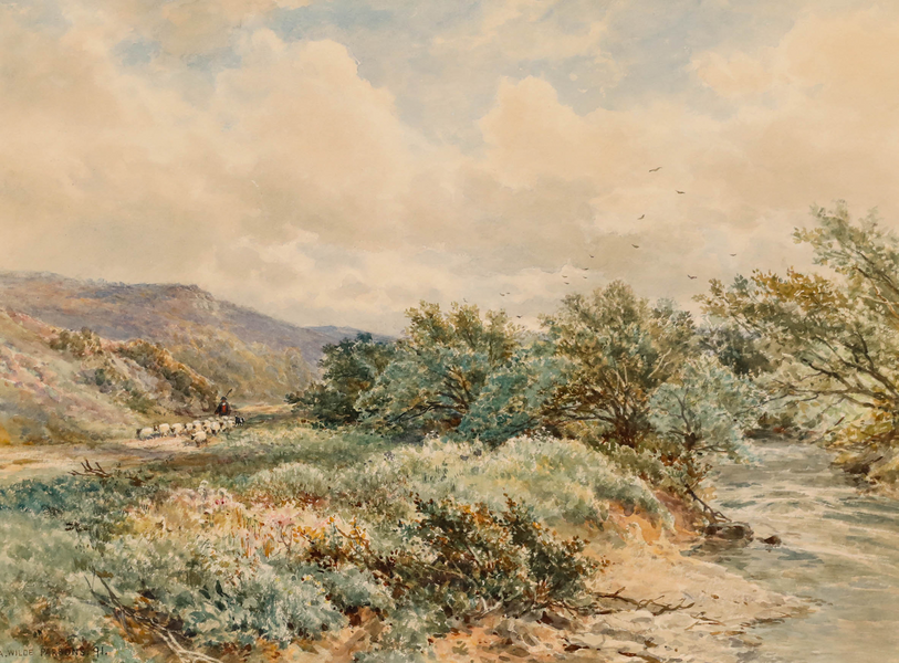 Arthur Wilde Parsons Ra (1854 1931) 1891 Watercolour, Moving The Herd ...