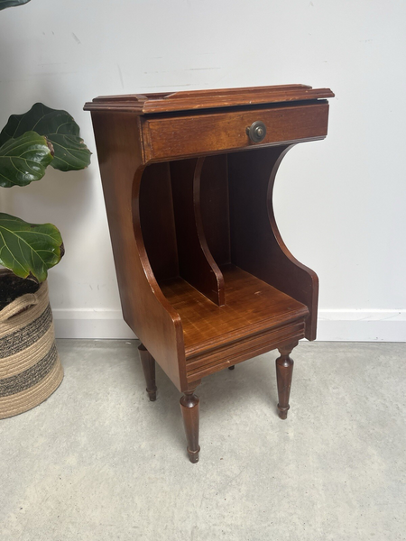 Rare French Mid Century Vinyl Bedside Table | Vinterior