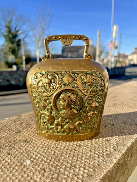Heavy Antique Brass Loud Hand Helmet Bell Roman Gladiator Warrior ...