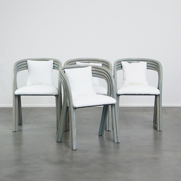 Set Of 4 New Upholstered 70s Vintage Design Dining Room Chairs By Axel ...