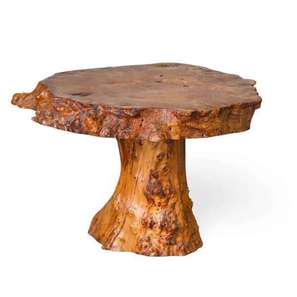 Live Edge Elm Coffee Table With Naturalistic Base French Circa 1970 ...