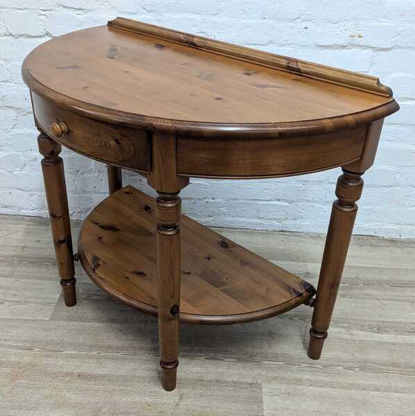 Pine Demi Lune Console Table By Ducal | Vinterior