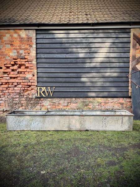 Vintage Long Galvanised Trough Planter / Raised Bed Fish Pond Plant ...